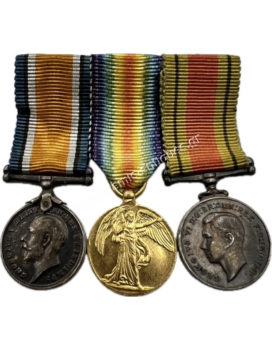 Bar of 3 Miniature Medals WW1 and WW2 United Kingdom